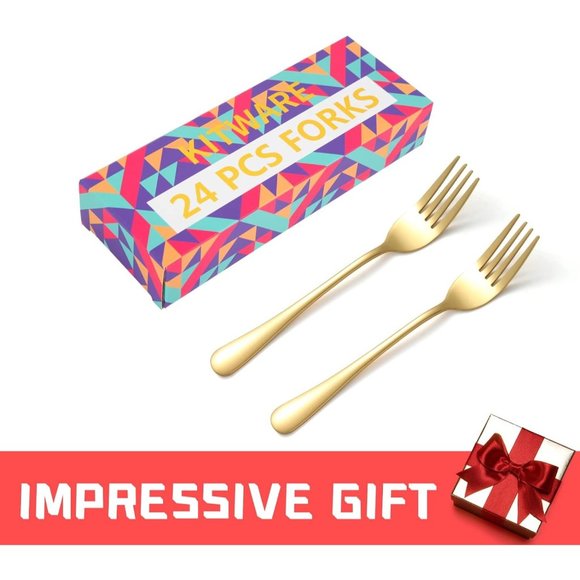 KITWare | Kitchen | Kitware 24 Piece Gold Silverware Forks Food Grade ...